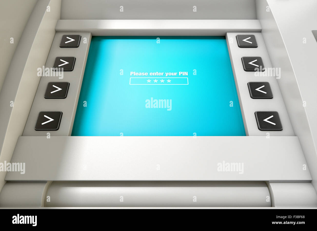 A closeup view of an atm screen with the enter pin prompt display Stock Photo - Alamy