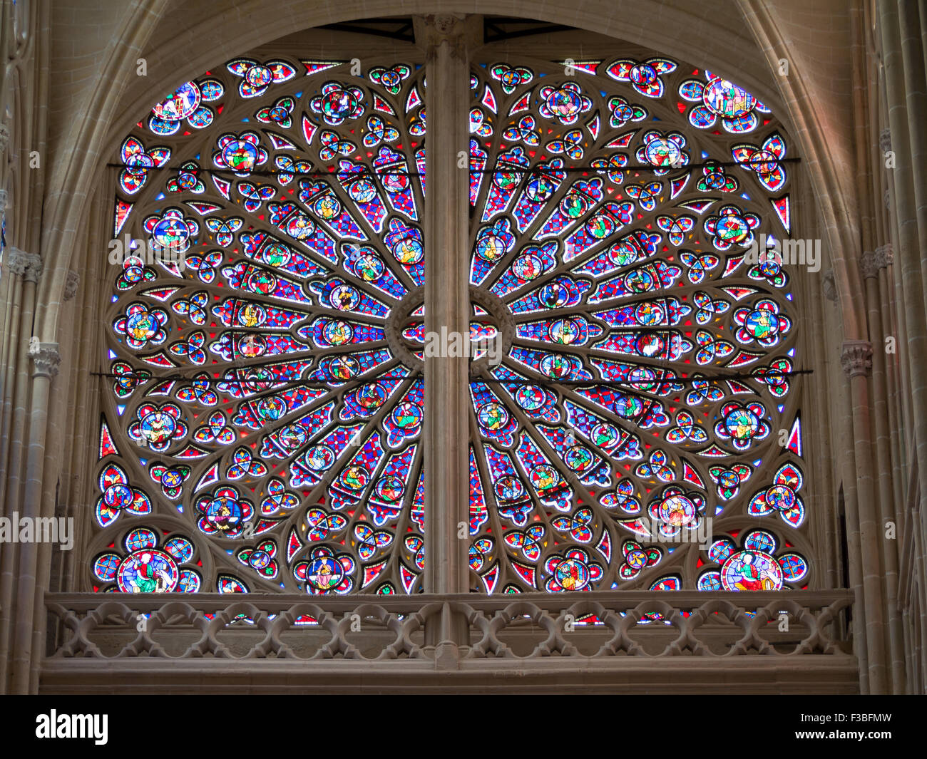 Saint Gatien's Cathedral staind glass window Stock Photo - Alamy