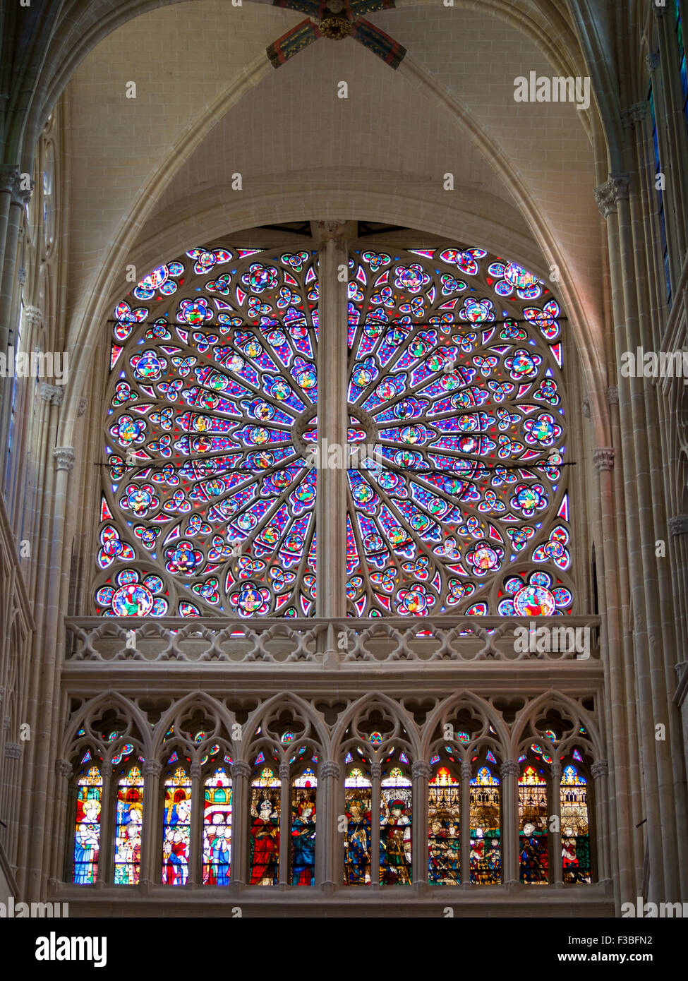Saint Gatien's Cathedral stained glass window Stock Photo - Alamy