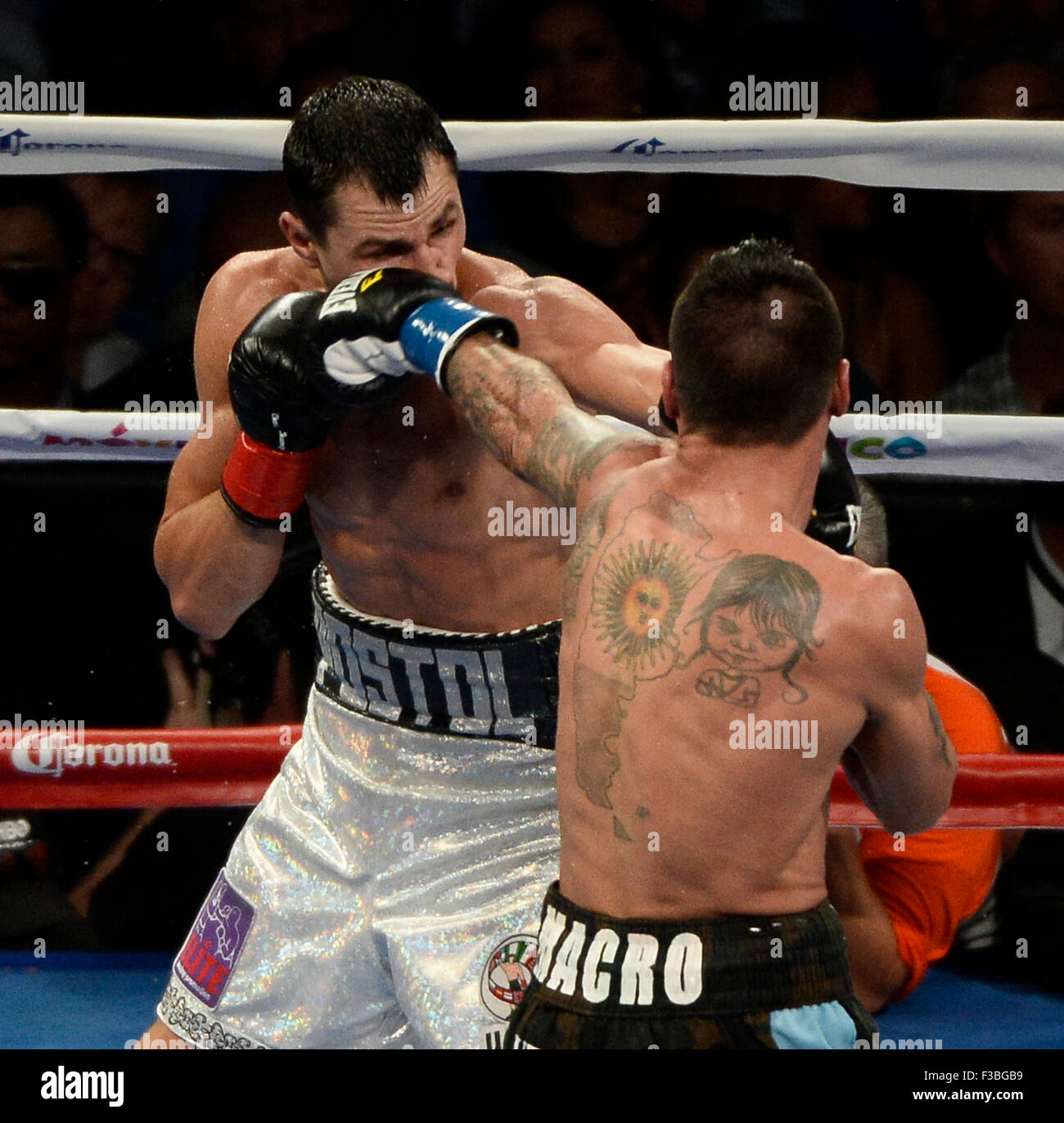 Carson CA. 3rd Oct, 2015. (in slvr tnks) (Kiev, UKR)Victor Postol goes ...