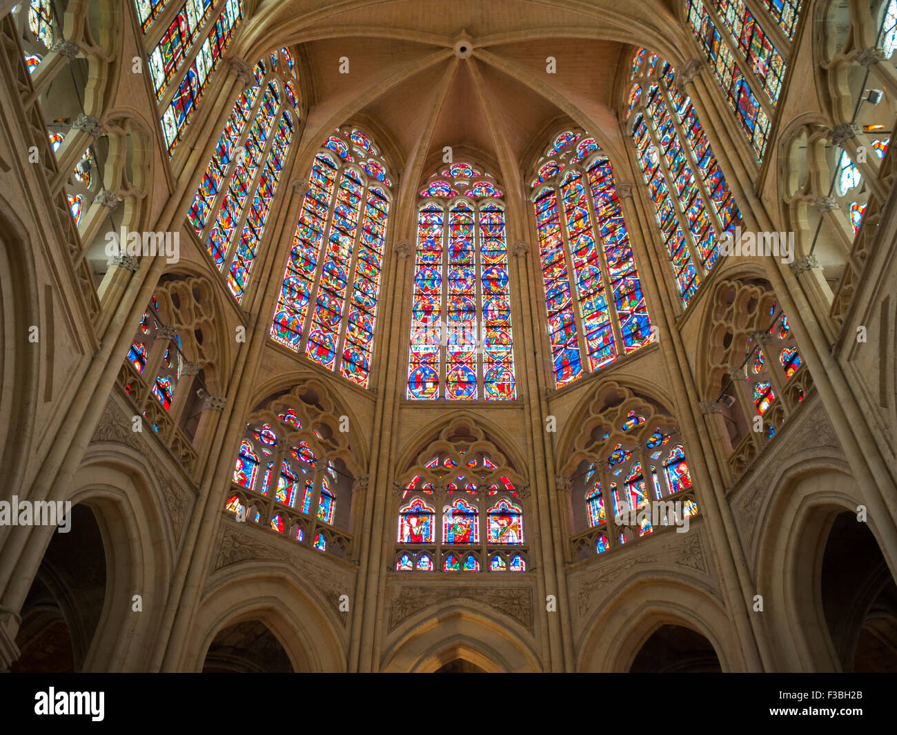 Saint Gatien's Cathedral stained glass windows Stock Photo - Alamy