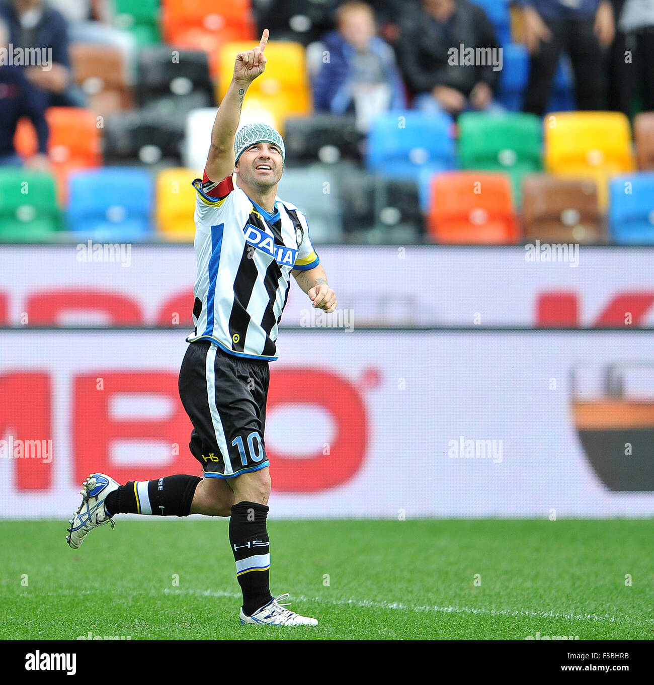 Udine, Italy. 4th October, 2015. Udinese's forward Antonio Di Natale ...