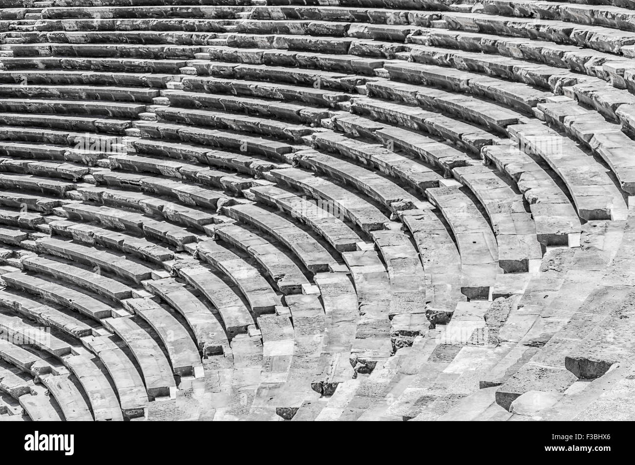 The ancient Roman amphitheatre situated in the turkish town of Side ...