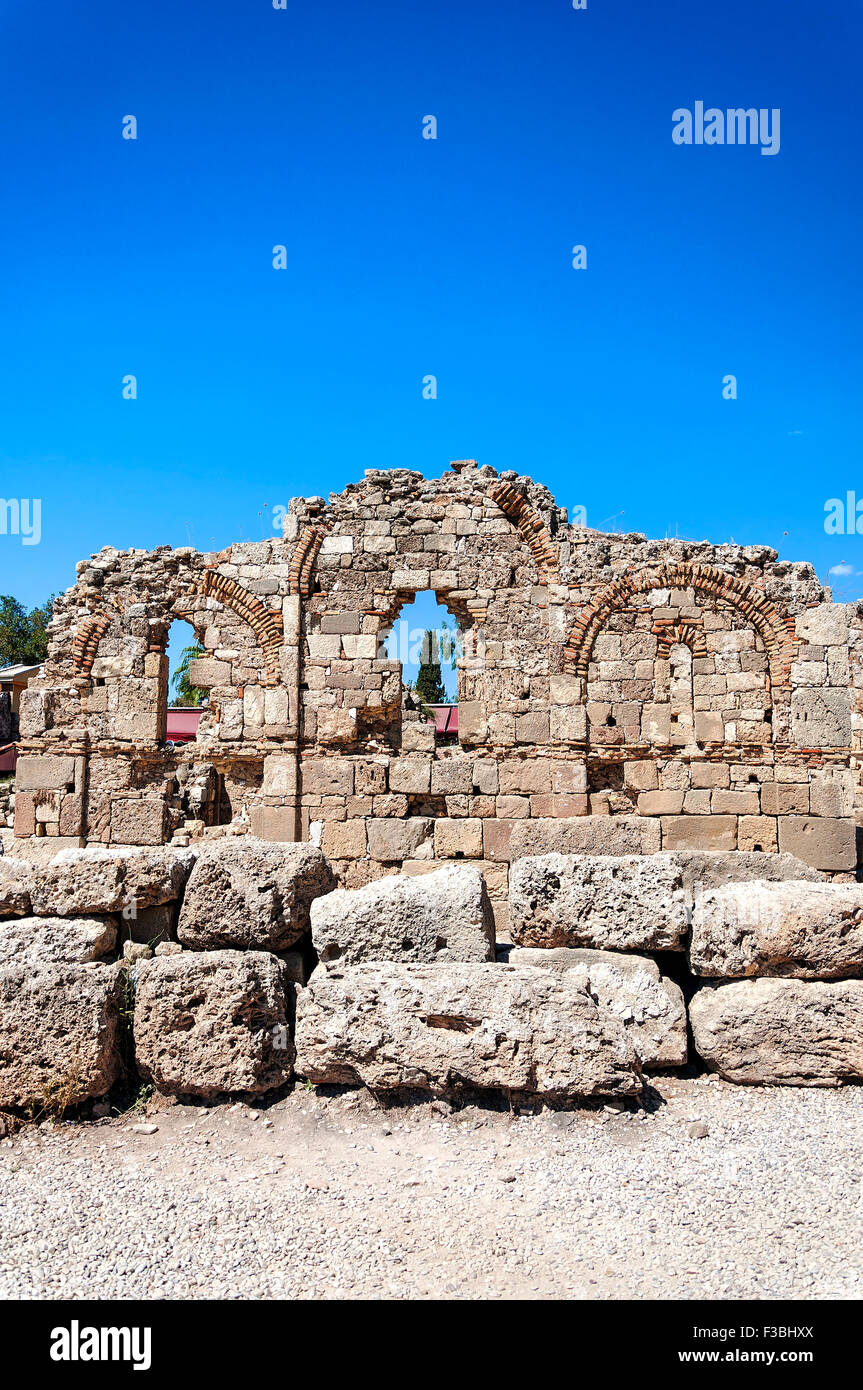 Ancient temple ruins from the Turkish town of Side Stock Photo - Alamy