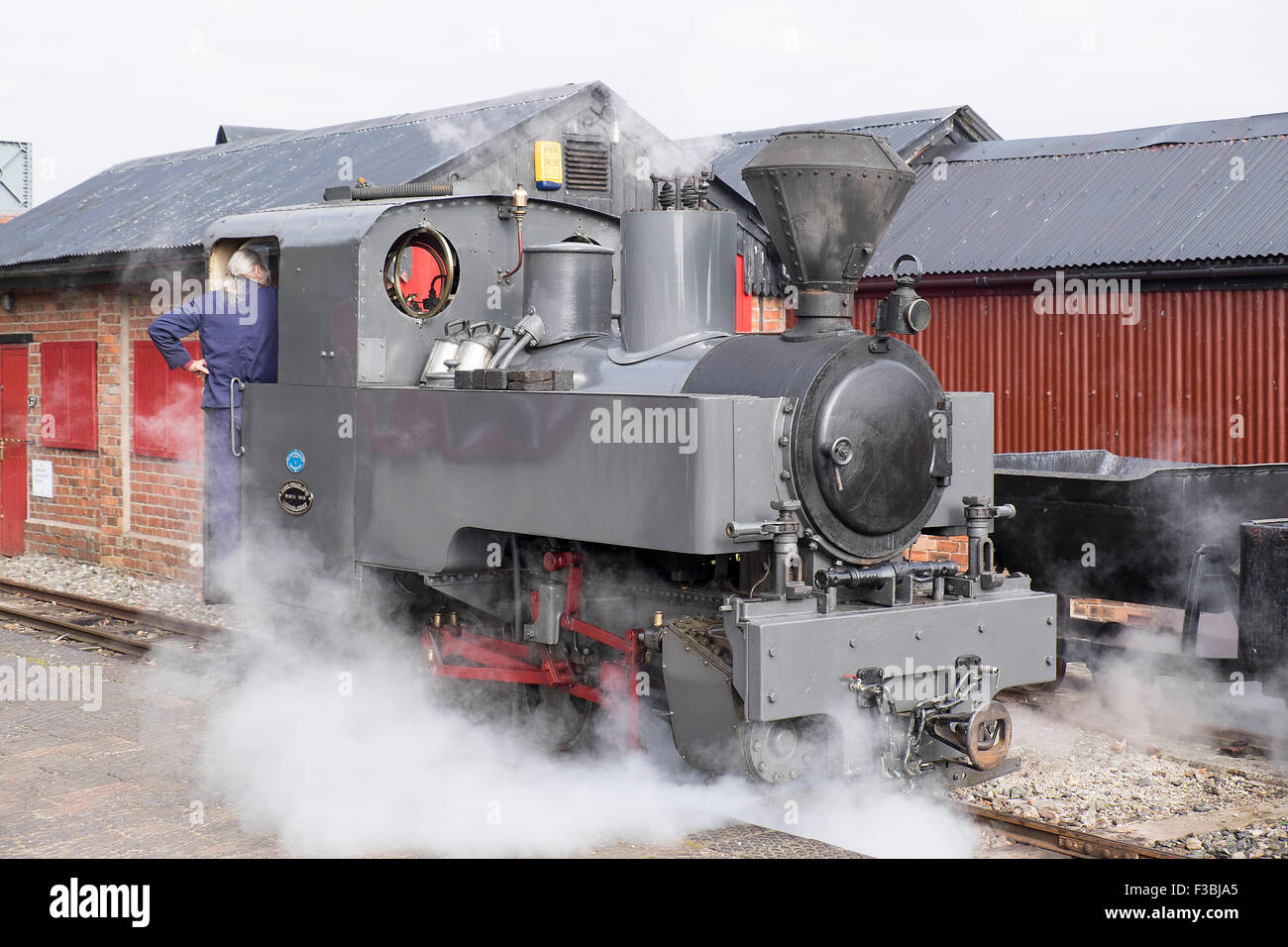 Lancashire, Uk - Narrow Gauge Steam engine takes part in engine move ...
