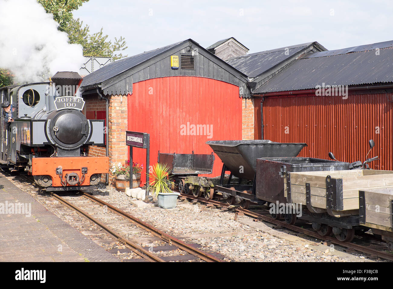 Lancashire, Uk - Narrow Gauge Steam engine takes part in engine move ...