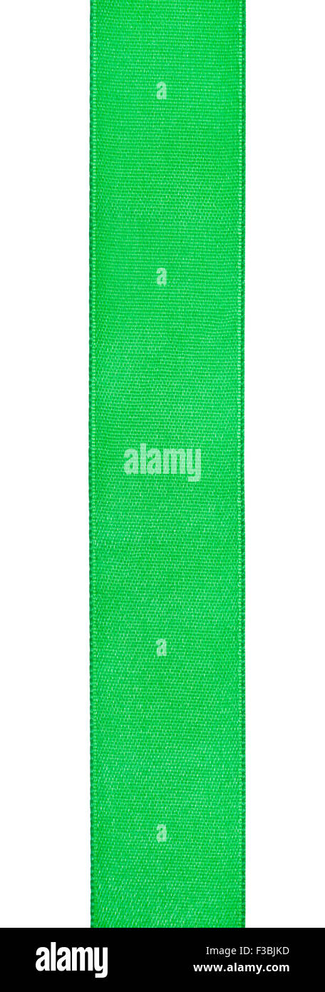 vertical wide green satin ribbon isolated on white background Stock ...