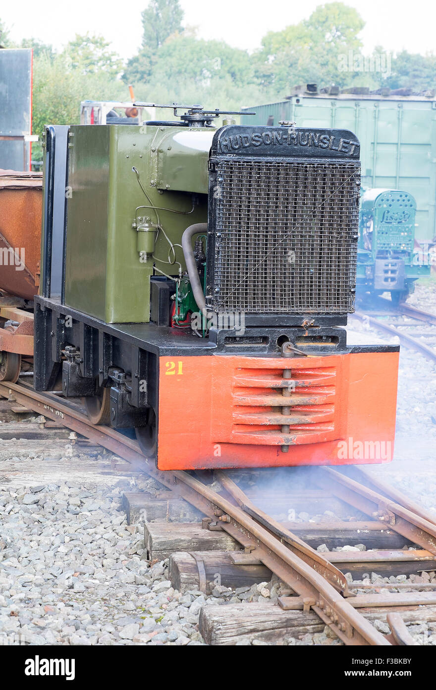 Lancashire, Uk - Narrow Gauge Diesel engine takes part in engine move ...