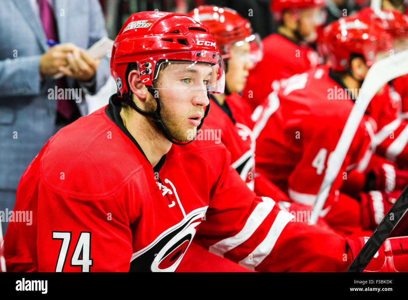 Carolina Hurricanes defenseman Jaccob Slavin (74) during the pre-season ...