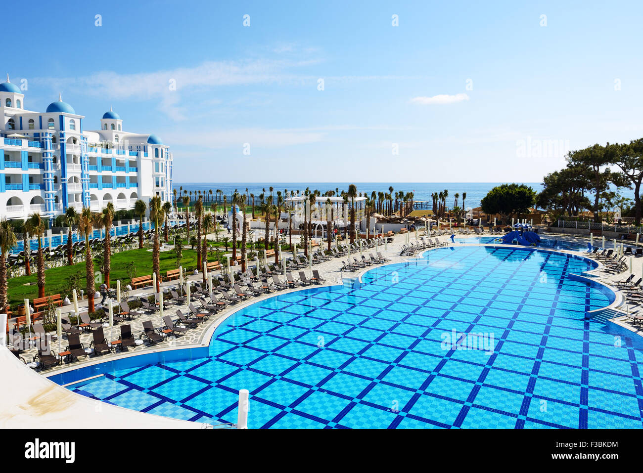 The swimming pool at luxury hotel, Antalya, Turkey Stock Photo - Alamy