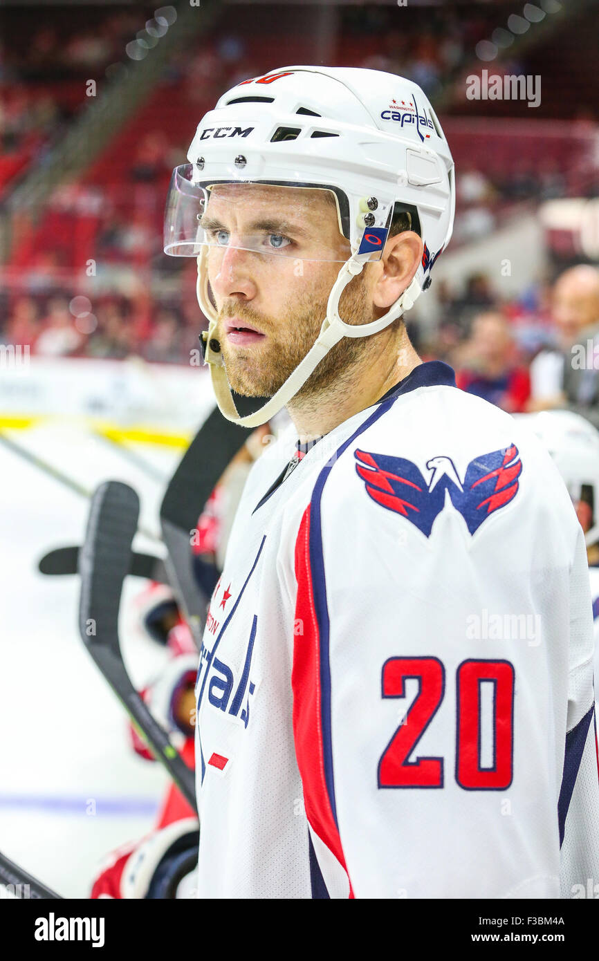 Washington Capitals defenseman Ryan Stanton (20) during the pre-season ...