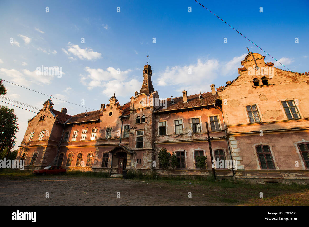 Ancient train station in Brad town, Romania Stock Photo - Alamy