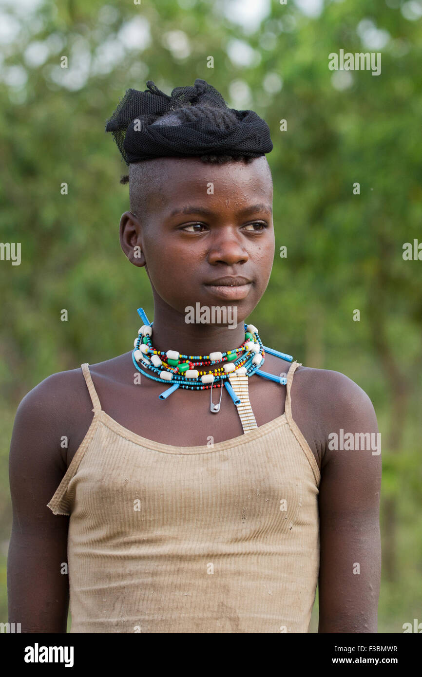 Portrait of a Young girl member of the Bena Tribe, Omo Valley, Ethiopia ...