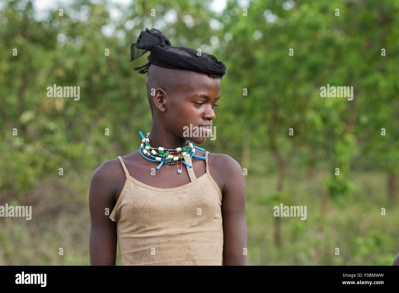 Portrait of a Young girl member of the Bena Tribe, Omo Valley, Ethiopia ...