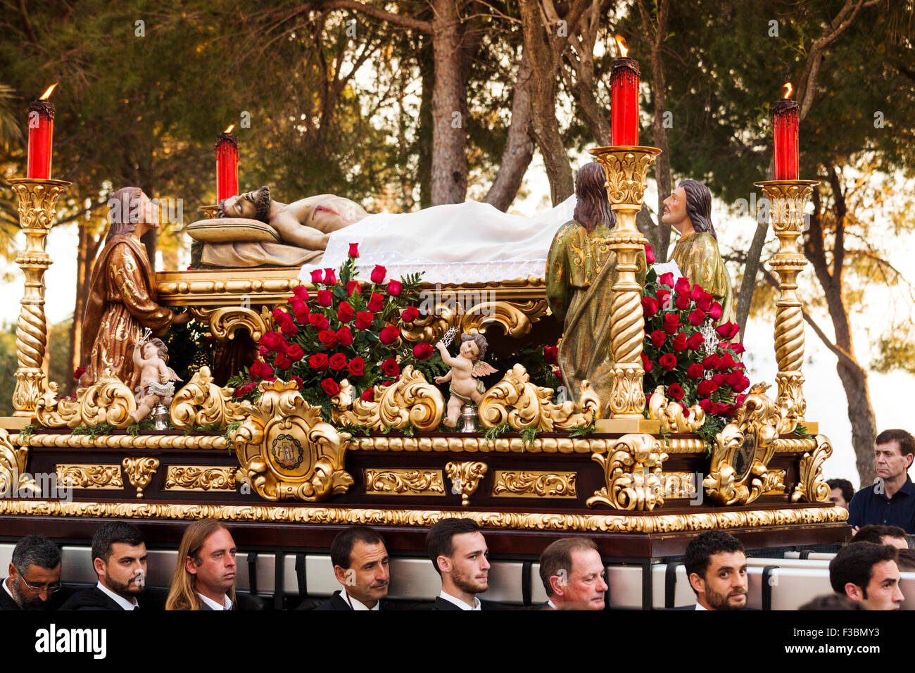 Semana Santa procession Easter week white village Mijas Malaga ...