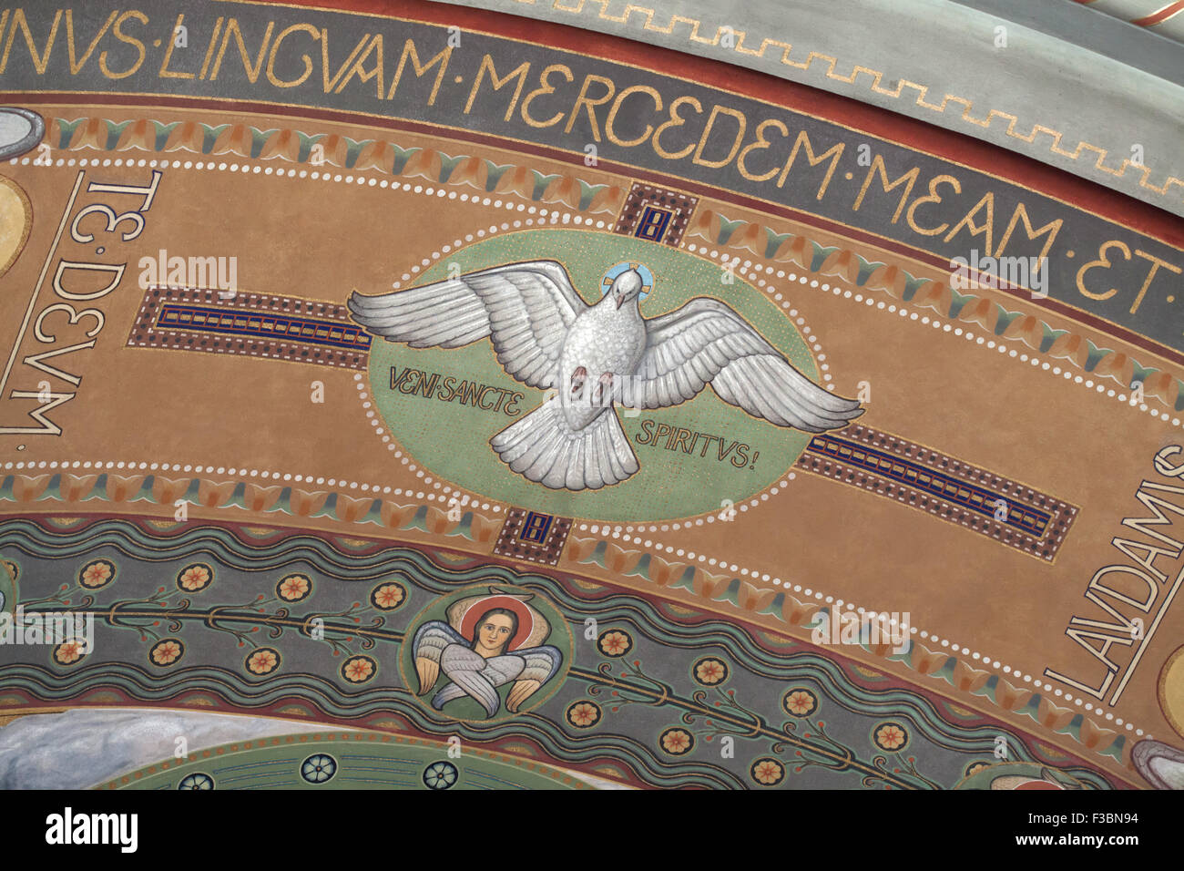 Holy Spirit as the Dove and the Six-Winged Seraph depicted in the mural ...