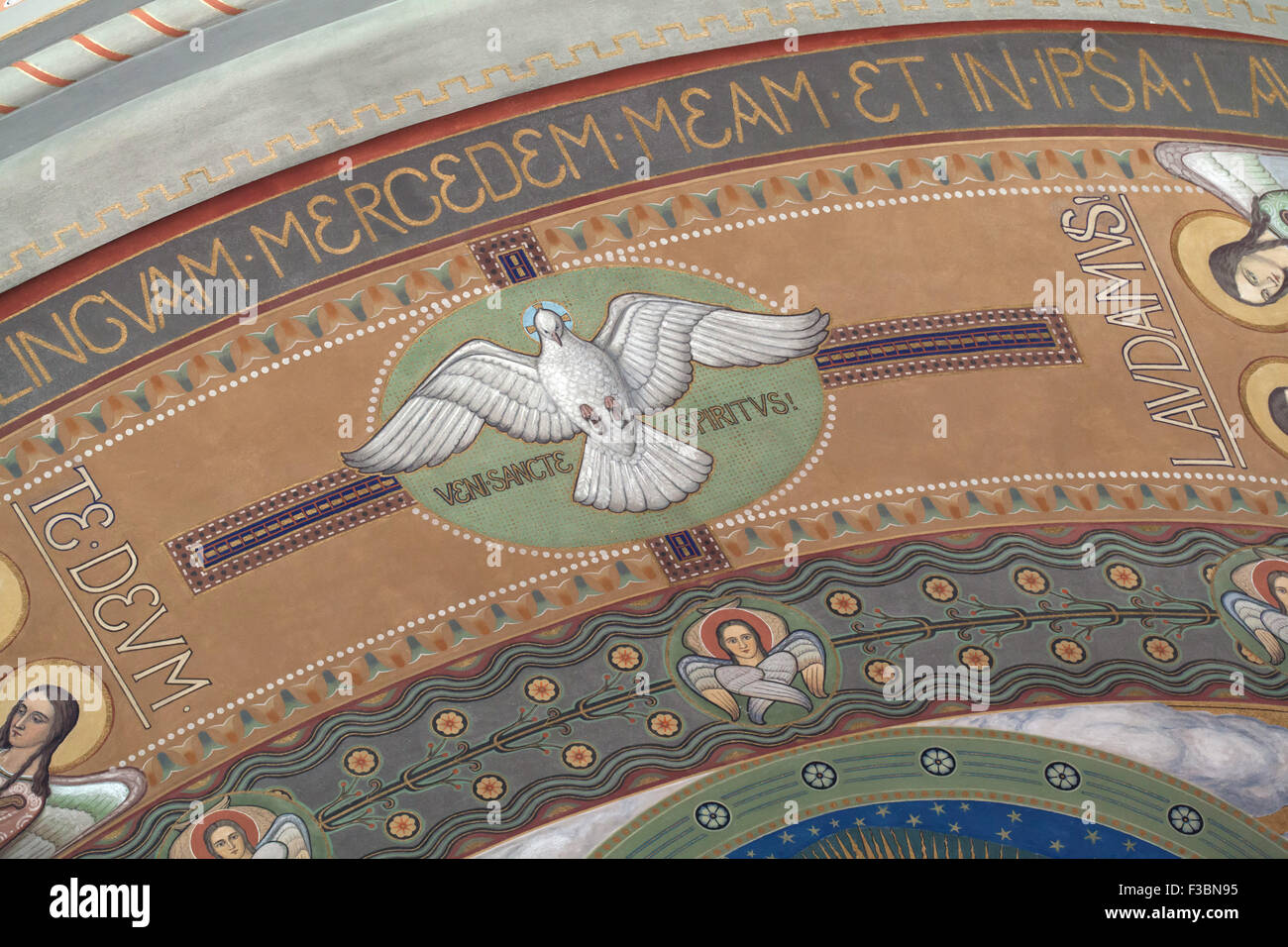 Holy Spirit as the Dove and the Six-Winged Seraph depicted in the mural ...