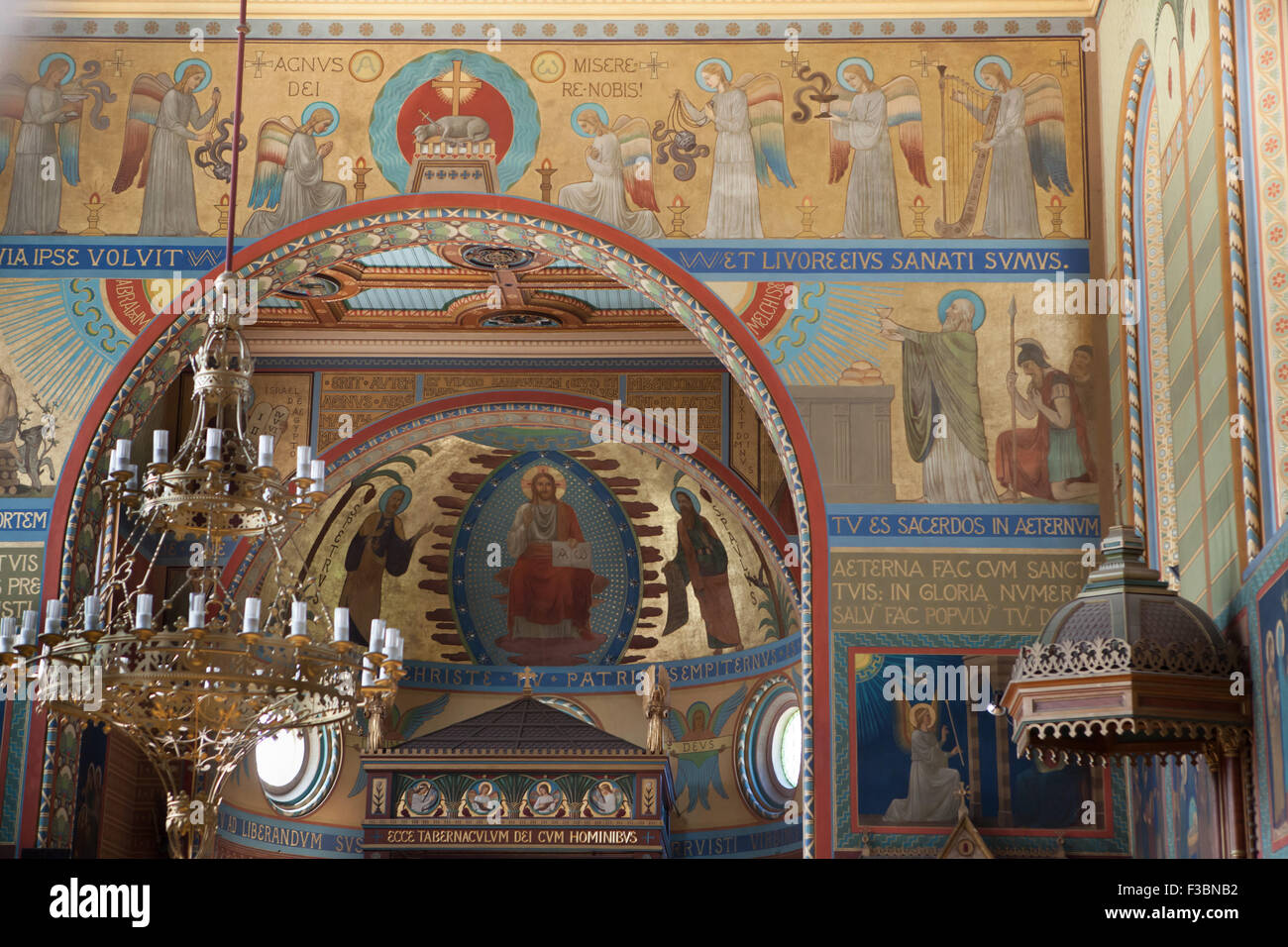 Adoration of the Lamb of God and the Sacrifice of Melchizedek depicted ...