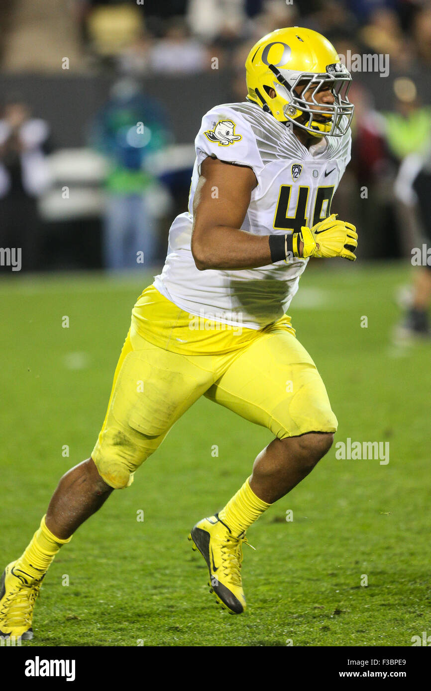 October 3, 2015: Oregon's Rodney Hardrick pursues the Colorado ...
