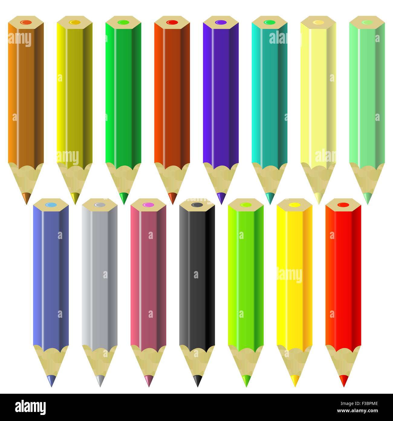 Set of Colorful Pencils Stock Vector Image & Art - Alamy