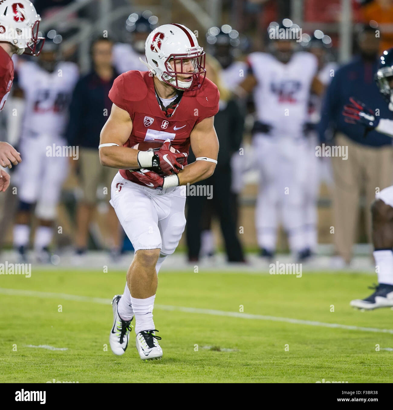 Palo Alto, CA. 3rd Oct, 2015. Stanford Cardinal running back Christian ...