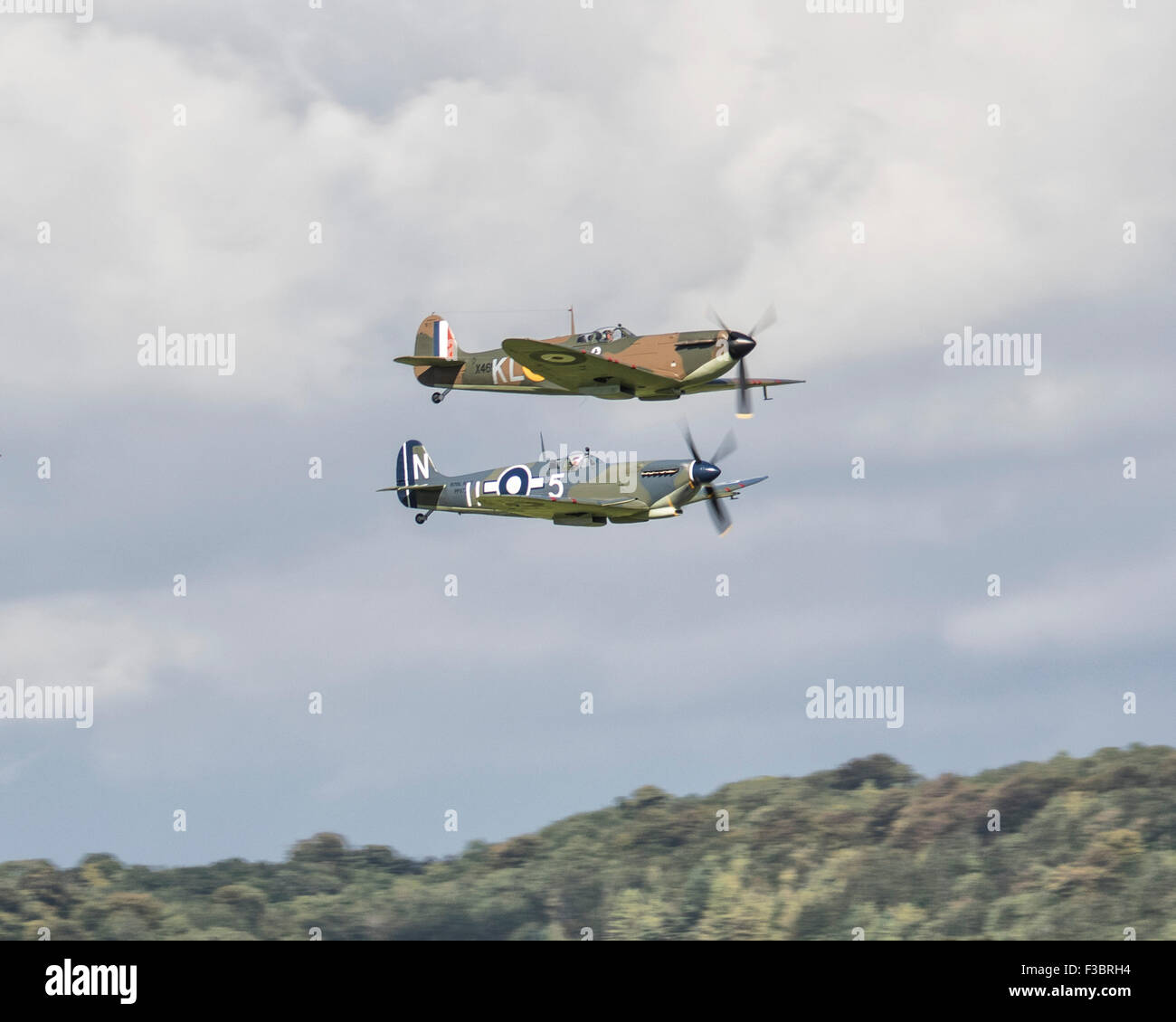 Supermarine Seafire Mk IIIc PP972 and Spitfire Mk Ia X4650 flying at ...