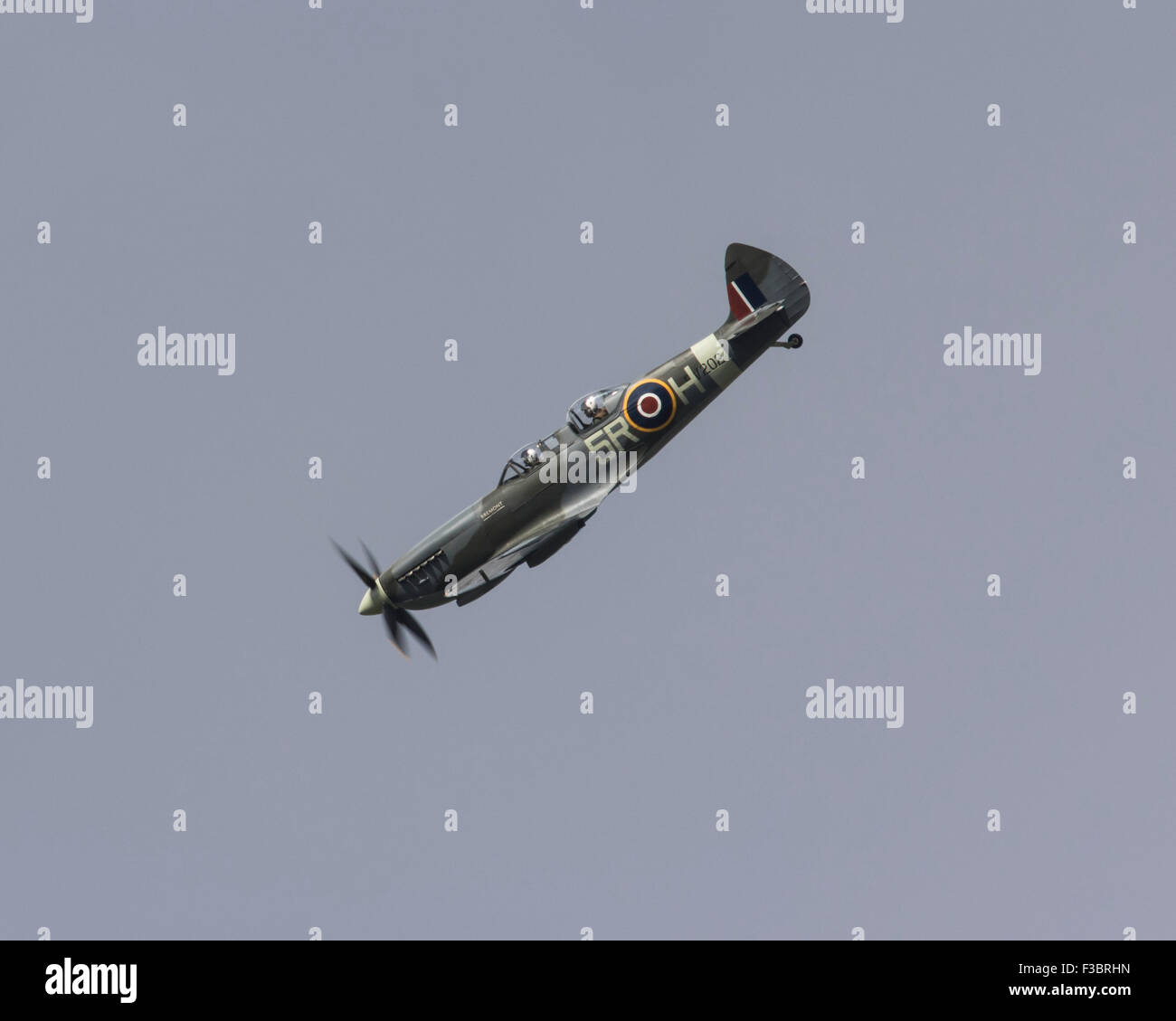 Spitfire T9 PV202 (G-CCCA) flying at the Battle of Britain 75th ...