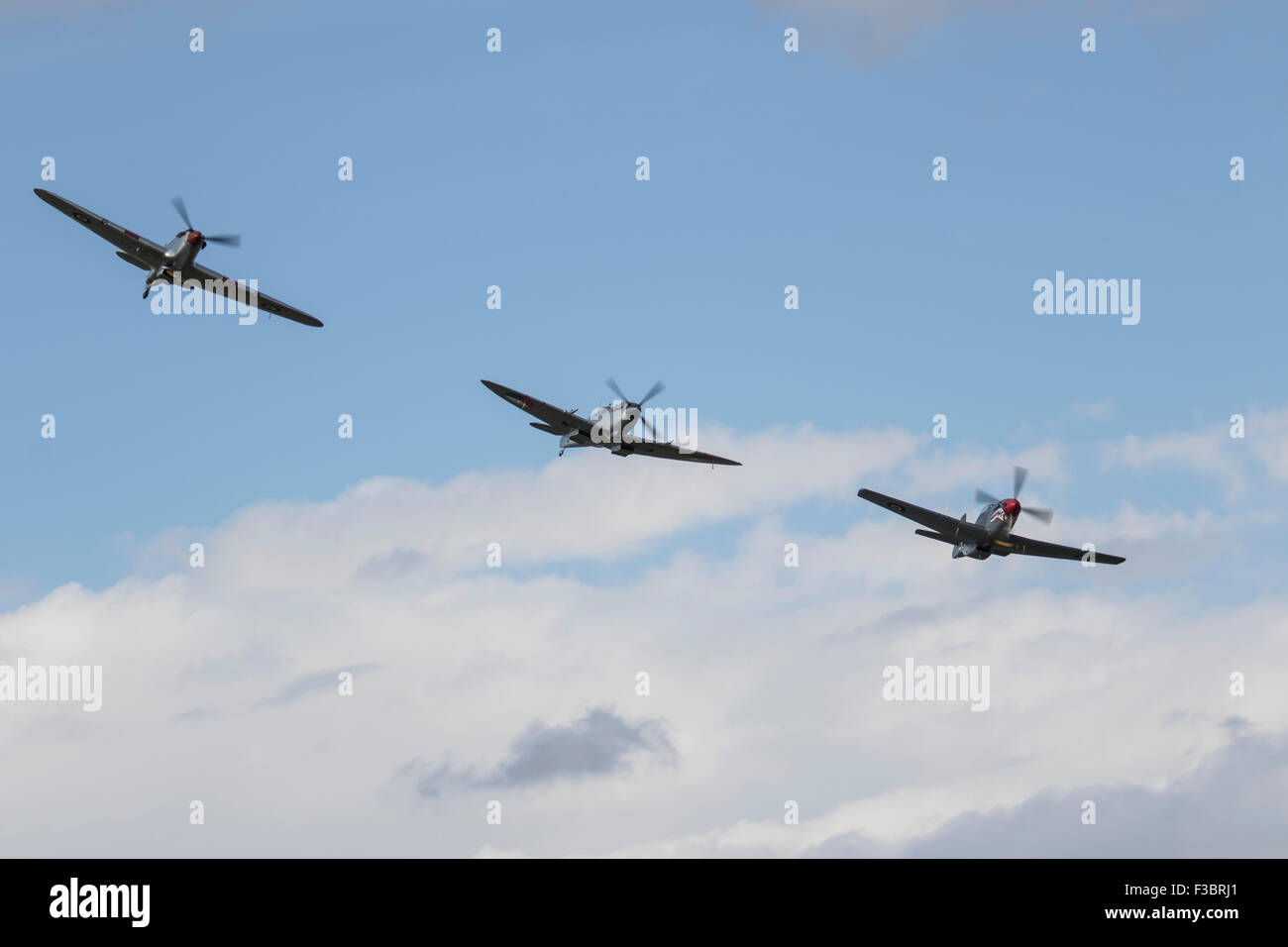 A Supermarine Spitfire, a Hawker Hurricane and a P-51D Mustang World ...