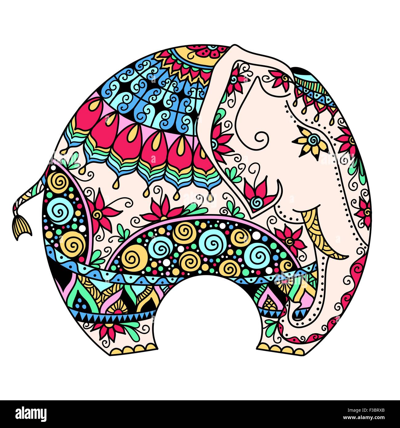 vector color decorated Indian Elephant Stock Vector Image & Art - Alamy