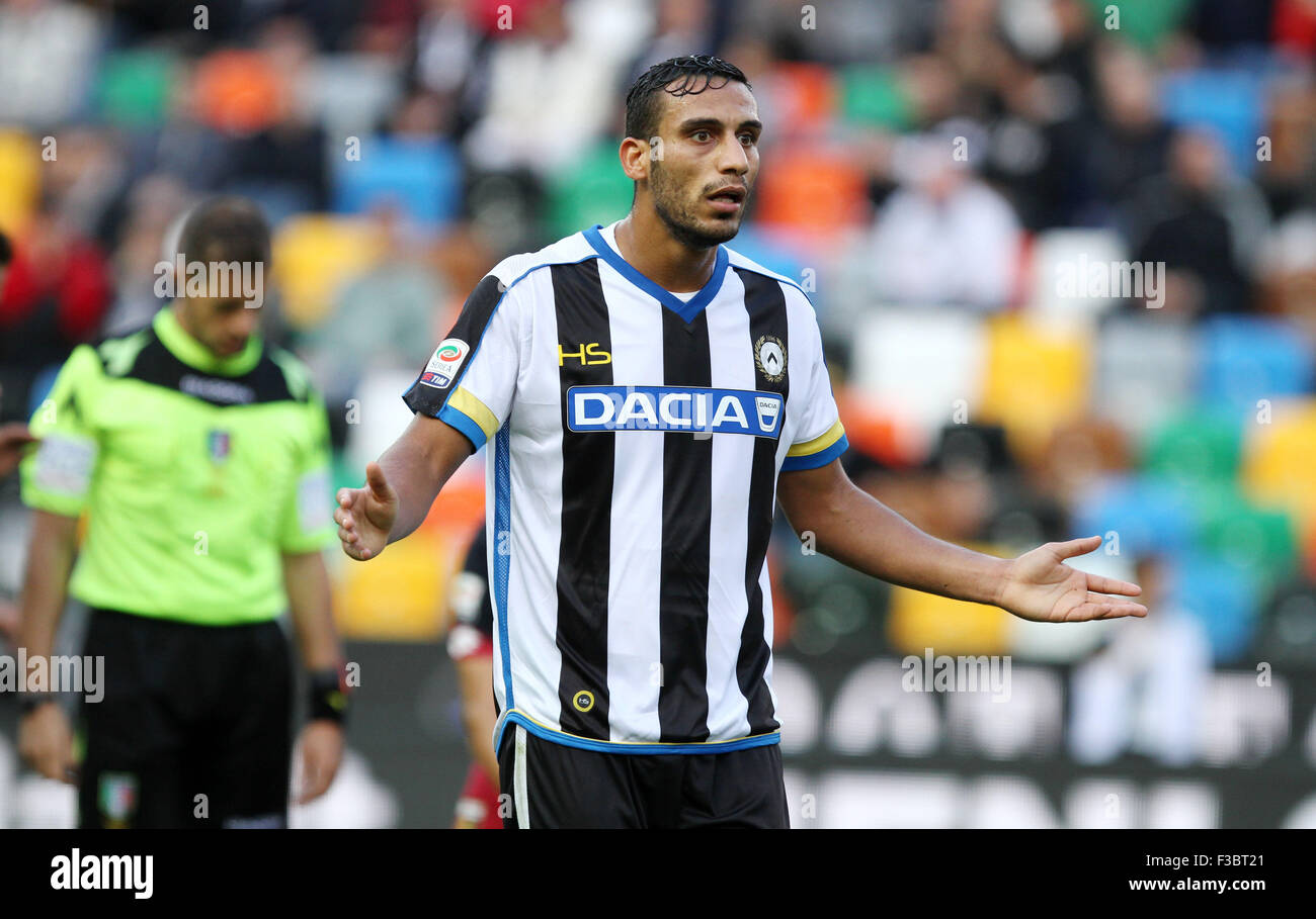 Udine, Italy. 4th October, 2015. Udinese's defender Ali Adnan Kadhim ...