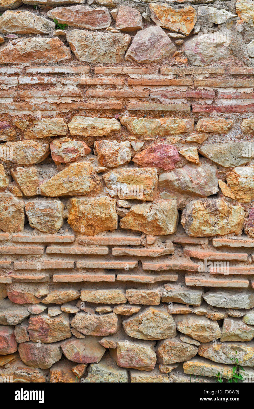 Natural old stone wall texture ancient building Stock Photo - Alamy