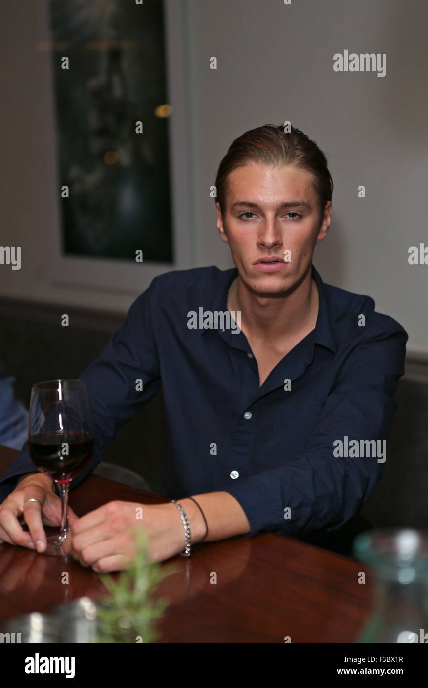 Actor and Model Luke Stevens Dines at Salmontini Le Resto Featuring ...