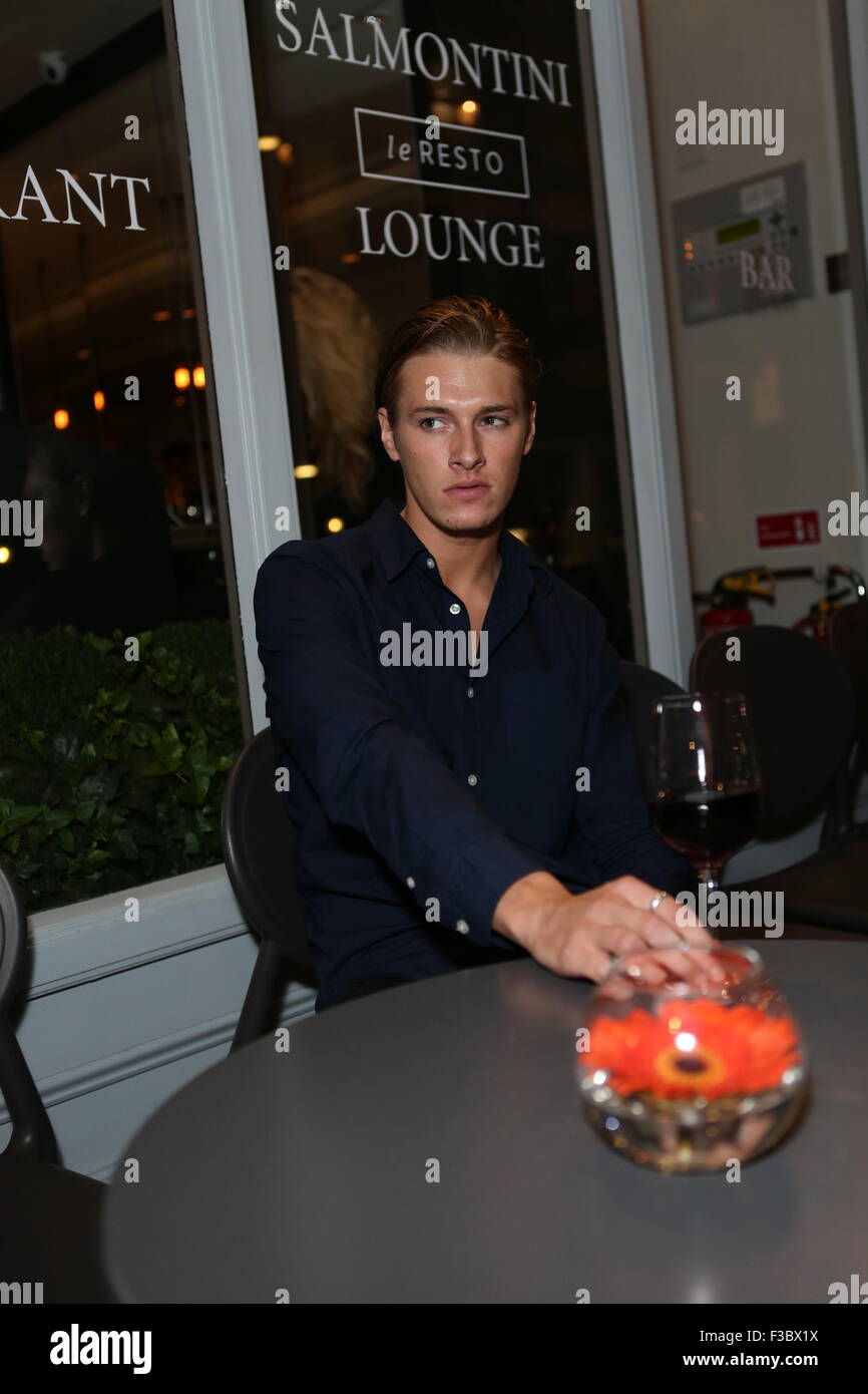 Actor and Model Luke Stevens Dines at Salmontini Le Resto Featuring ...