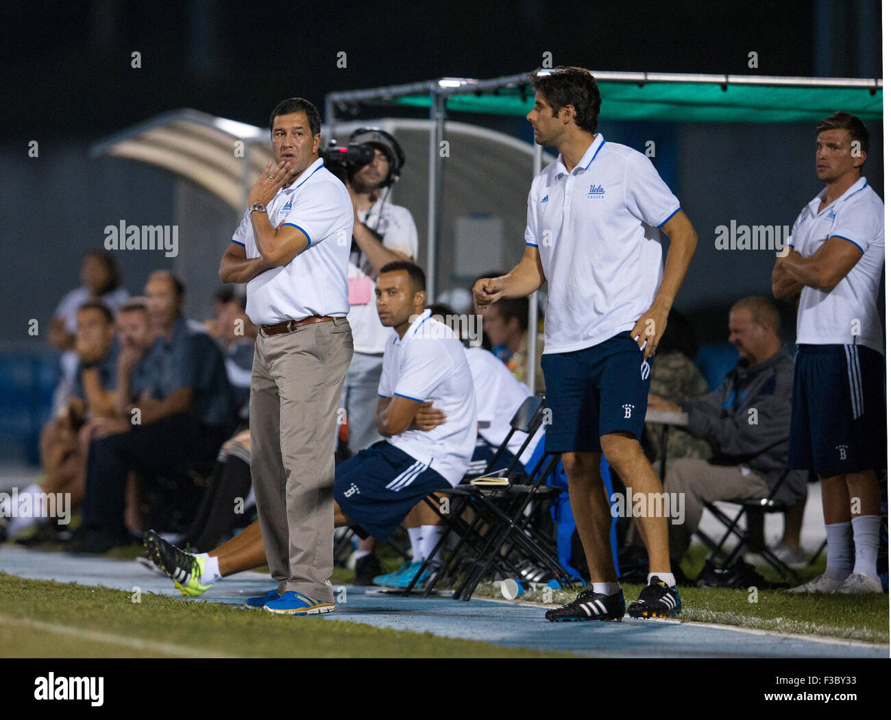 Los Angeles, CA, USA. 27th Sep, 2015. UCLA head coach Jorge Salcedo ...