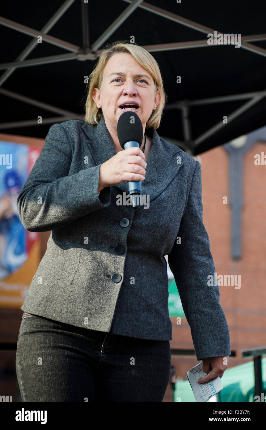 Manchester, UK, 4th October, 2015. Natalie Bennett, leader of the Green ...