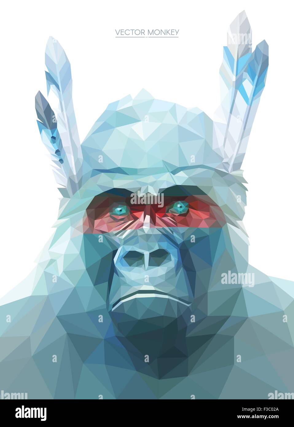 Monkey polygonal illustration. Vector eps 10 Stock Vector Image & Art ...