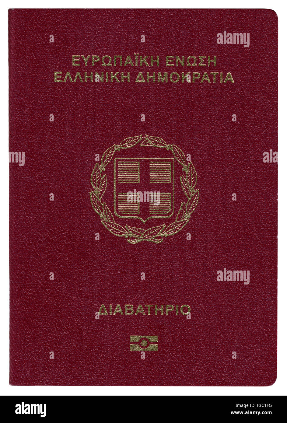 Euro Greek Passport on white background Stock Photo - Alamy