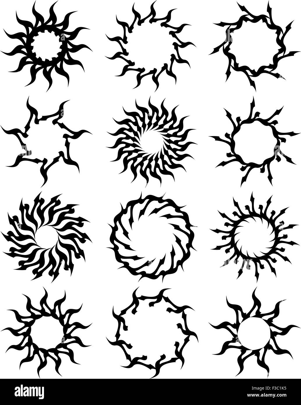 Tattoo Sun, Flame Tribal Design Vector Art Stock Vector Image & Art - Alamy