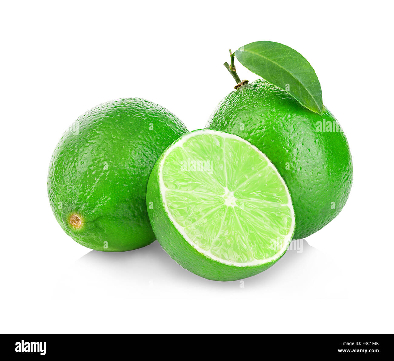 Limes isolated close-up on a white background Stock Photo - Alamy