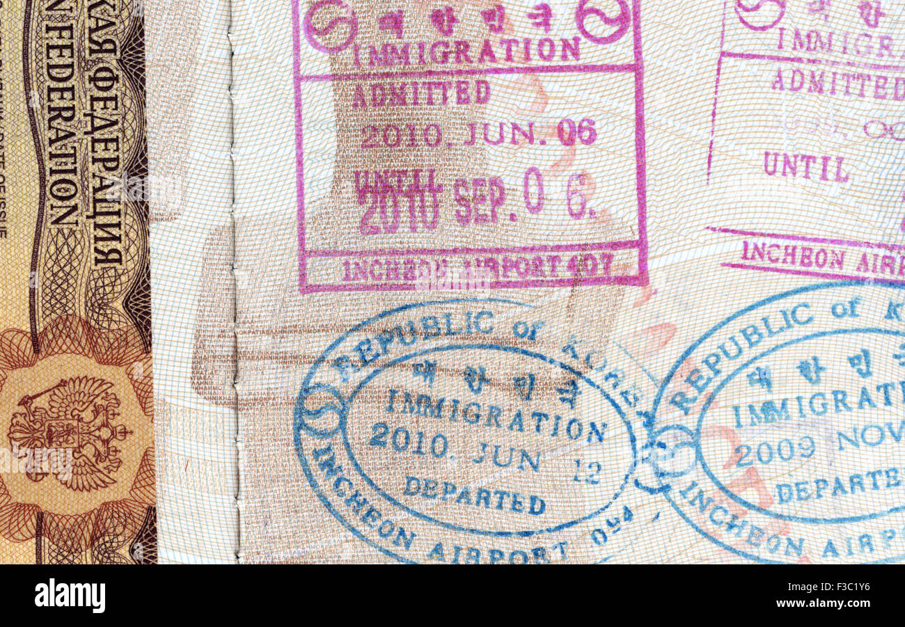 Visa stamps exit and entry - immigration arrival stamps on Greek ...