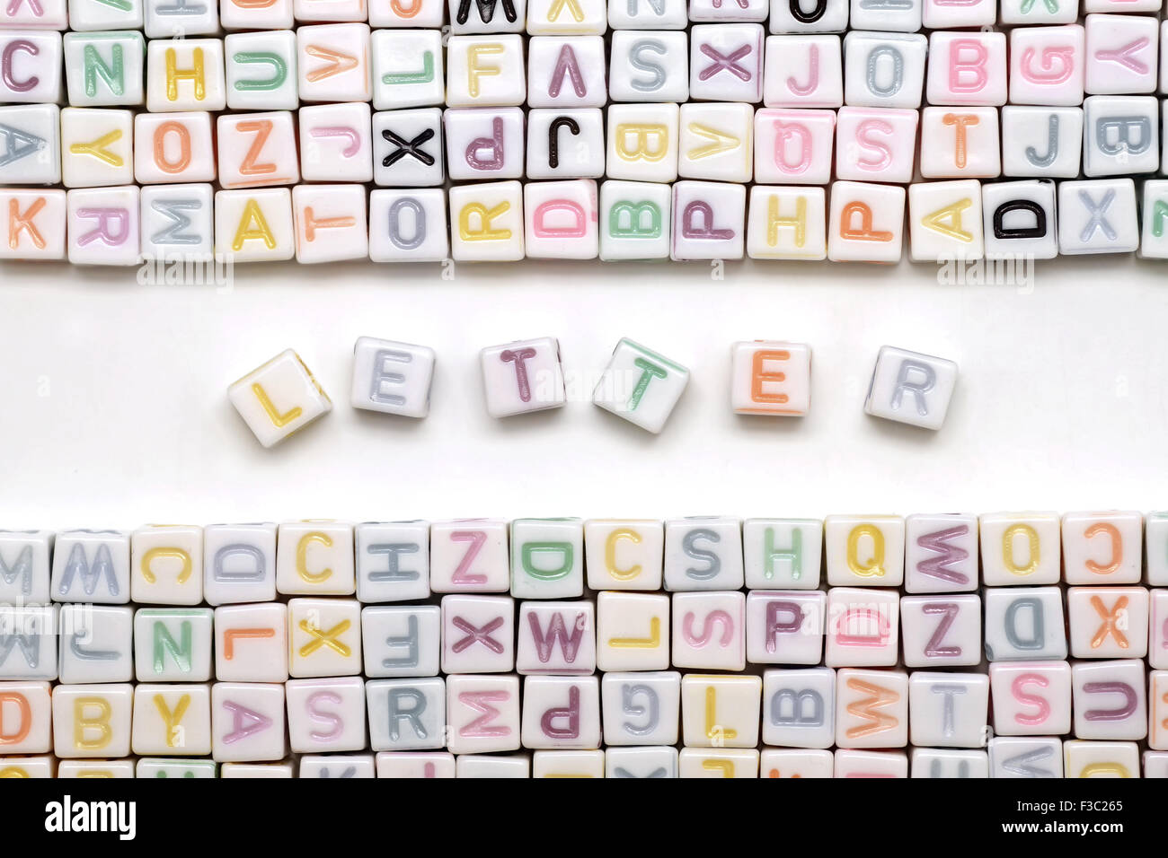 colorful word letter on white background Stock Photo - Alamy