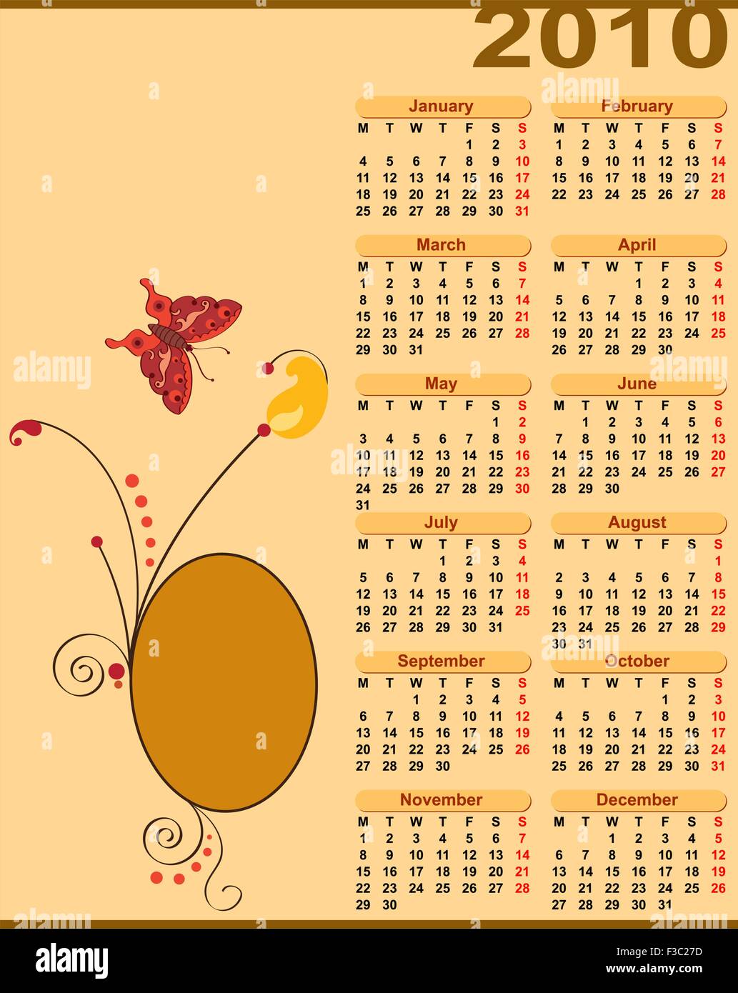 Calendar Design 2010 Vector Art Stock Vector Image & Art - Alamy