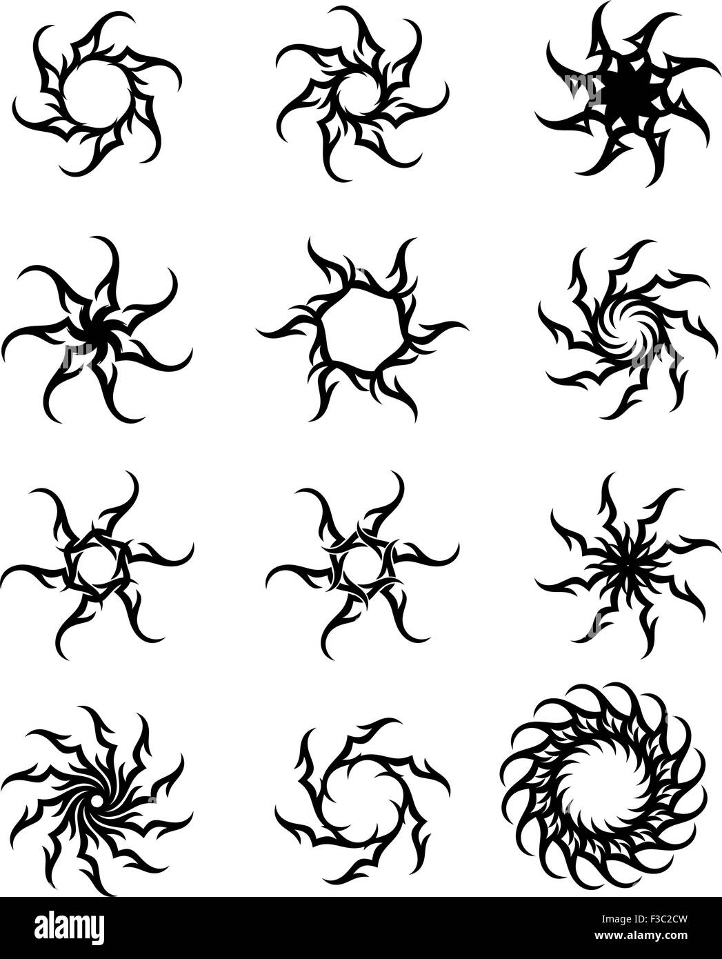 Tattoo Sun, Flame Tribal Design Vector Art Stock Vector Image & Art - Alamy