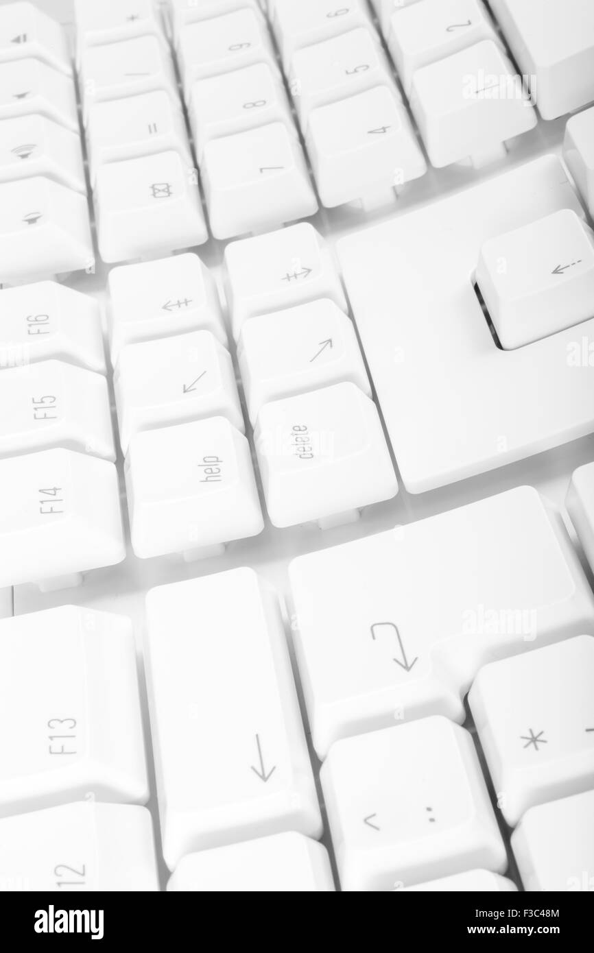 White computer keyboard on white background Stock Photo - Alamy