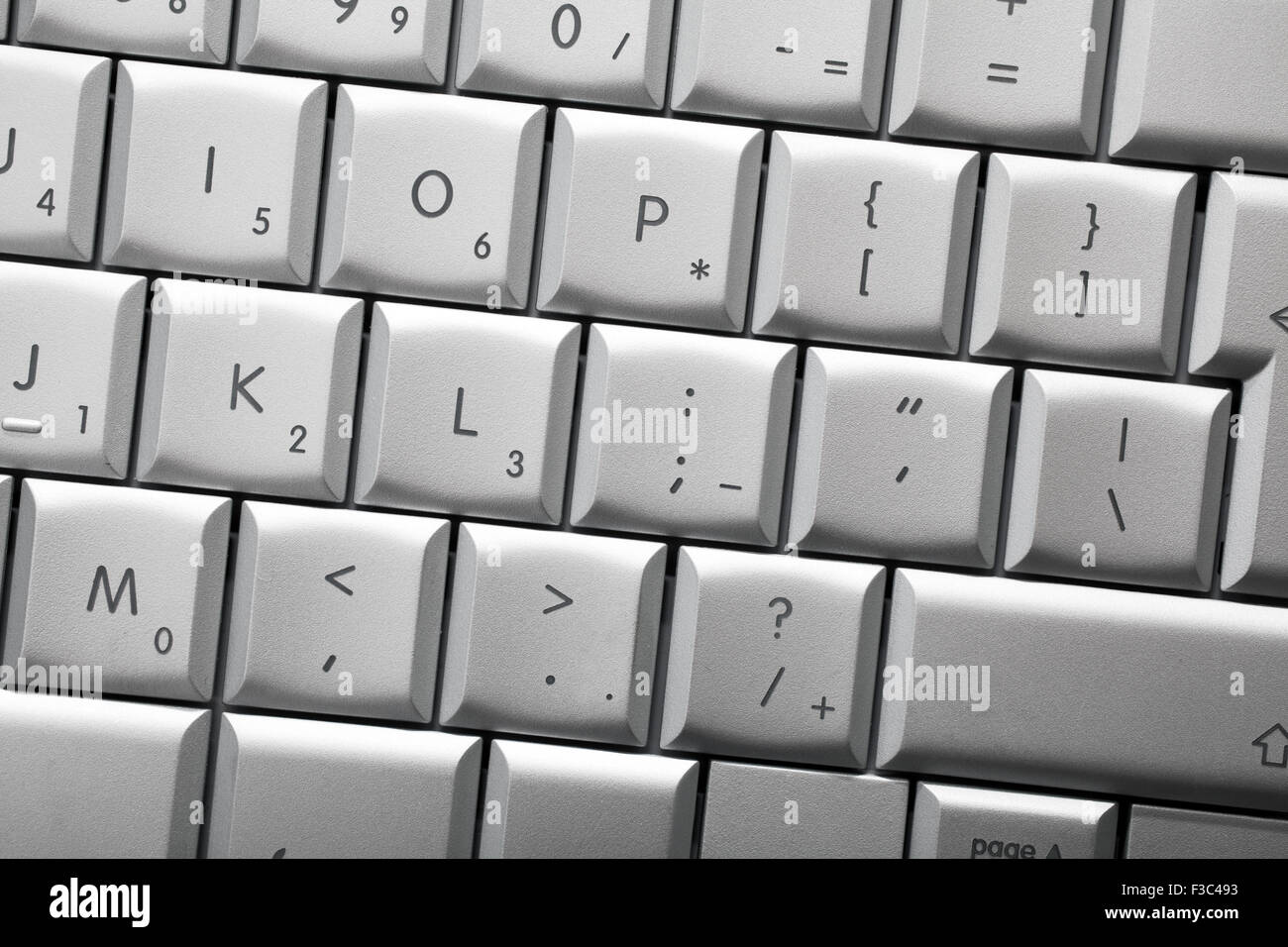 Keyboard of a notebook computer. White and black Stock Photo - Alamy