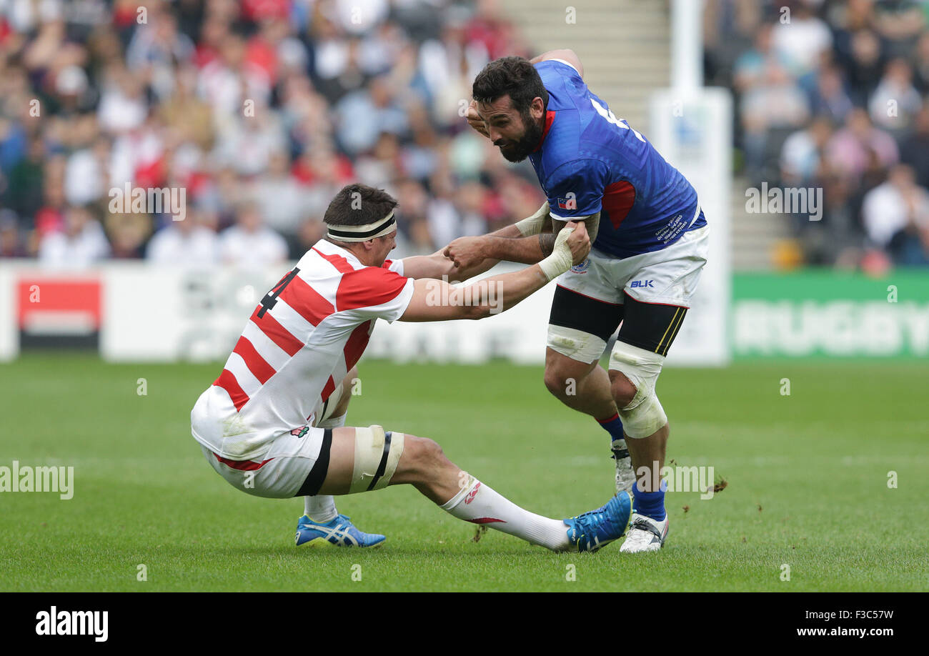 Milton Keynes, UK. 3rd Oct, 2015. MILTON KEYNES, UK - October 03: Samoa ...