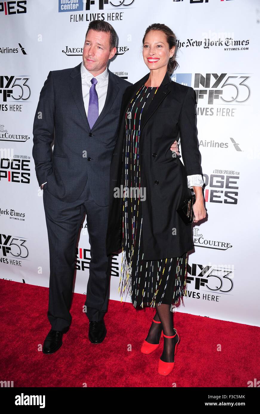 New York, NY, USA. 4th Oct, 2015. Edward Burns, Christy Turlington ...