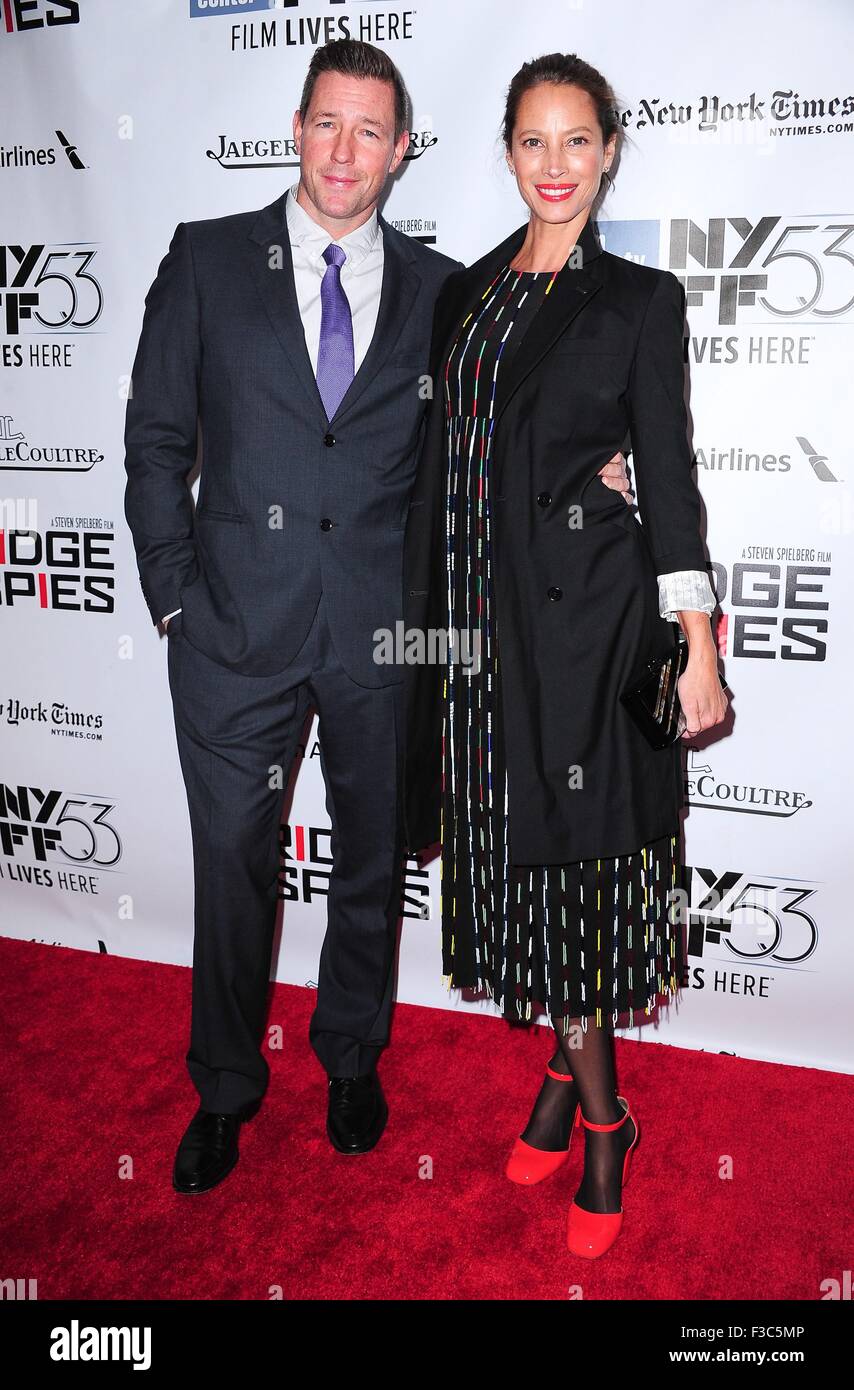 New York, NY, USA. 4th Oct, 2015. Edward Burns, Christy Turlington ...