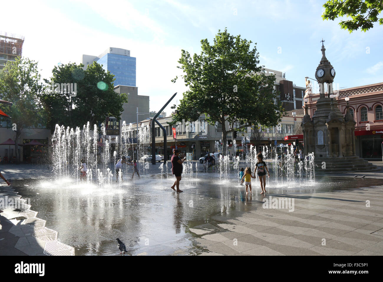 Fountains at Centenary Square at Church Street Mall, Parramatta Stock ...