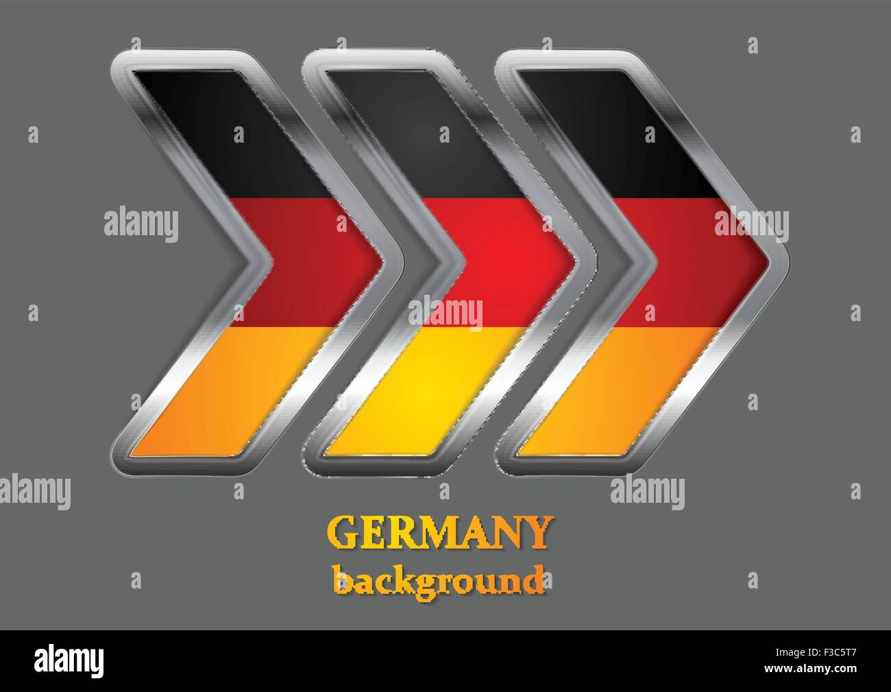 Abstract modern metallic arrow. German colors. Vector background Stock ...